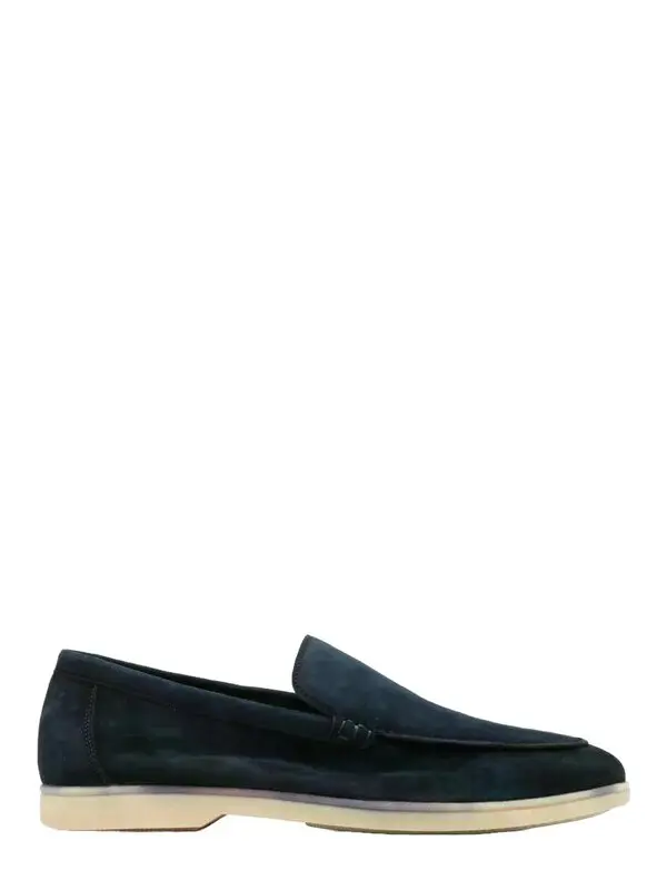 ALBERTO GOZZI Suede Almond Toe Loafers - Blue
