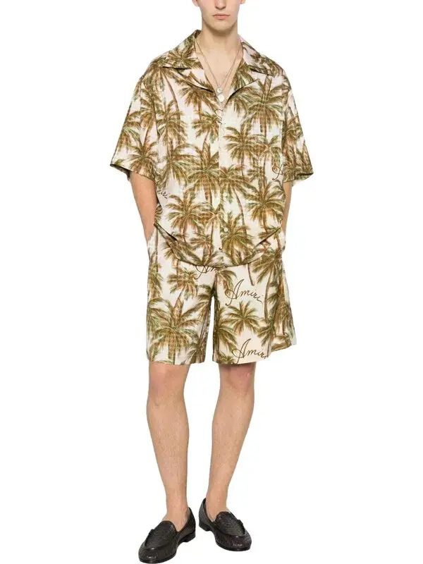 Amiri Embroidered Logo Shorts - Neutrals