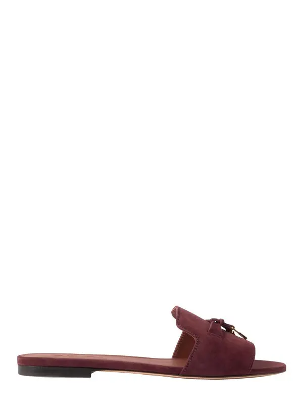 Loro Piana Summer Charms Flat Sandals - Burgundy