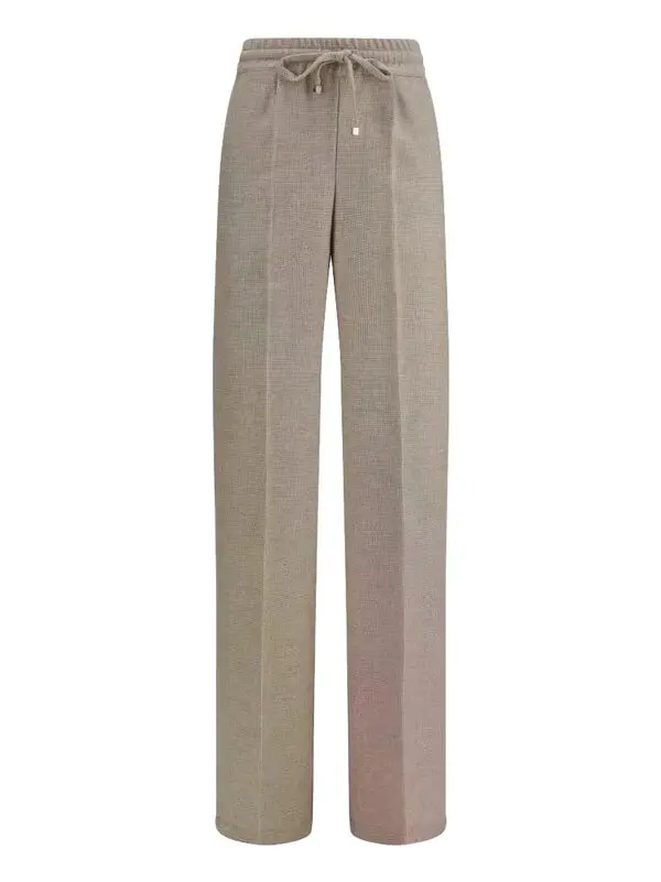 Kiton Check Pattern Drawstring Trousers - Neutrals