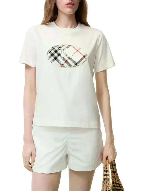 Burberry Knight Stamp Cotton T-shirt - Neutrals