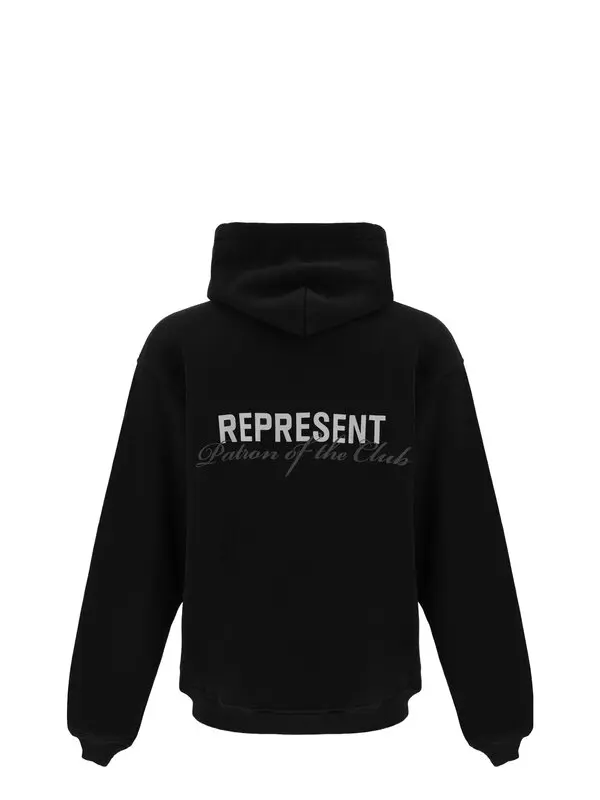 REPRESENT Long-sleeved Hoodie - Black