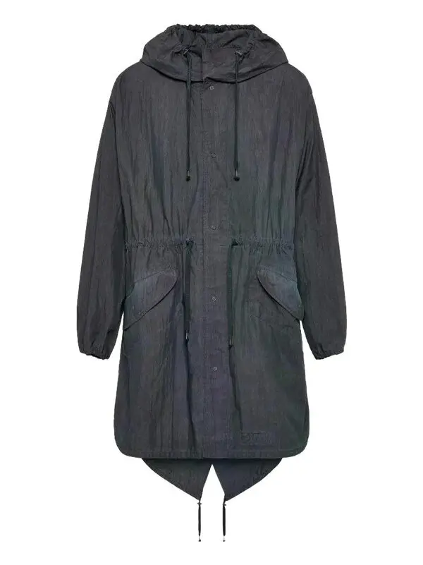 MAISON MARGIELA Drawstring Hooded Parka Coat - Grey