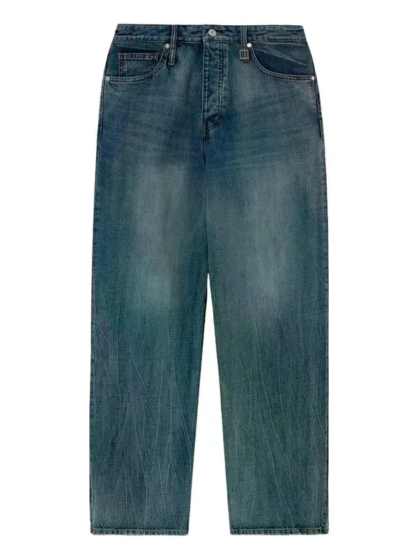 WOOYOUNGMI Faded Straight-leg Jeans - Blue