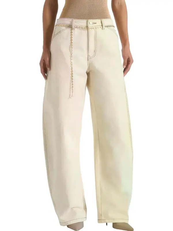 Manière De Voir Maniere De Voir Enora Hourglass Jeans - Neutrals