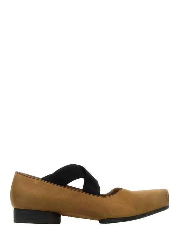 UMA WANG Square-toed Ballet Flats - Mustard/black