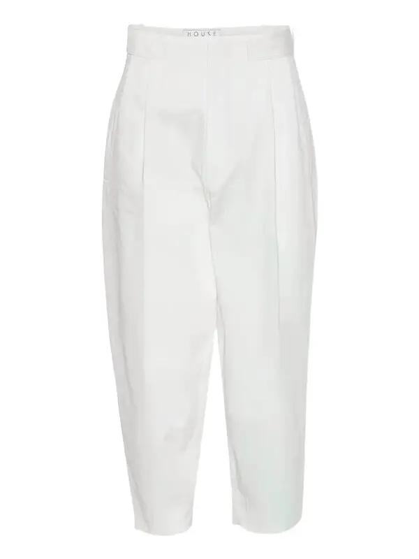 HOUSE OF THE VERY ISLANDS Jonas Pleated Cotton Trousers - Neutrals