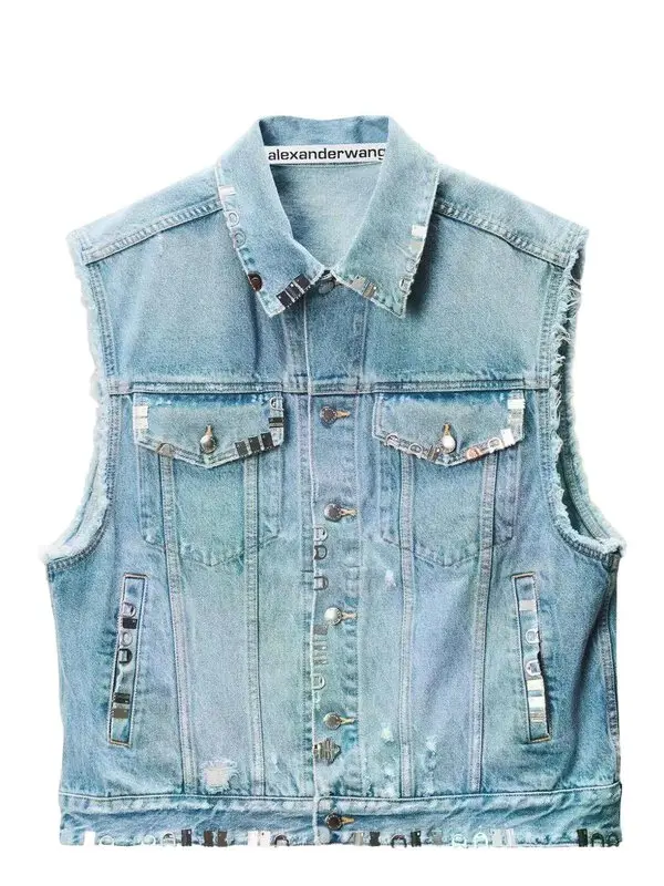 Alexander Wang Distressed Oversized Vest - Blue