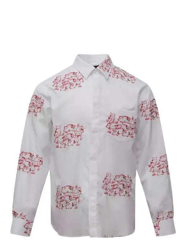 Simone Rocha Embroidered Long-sleeve Shirt - White