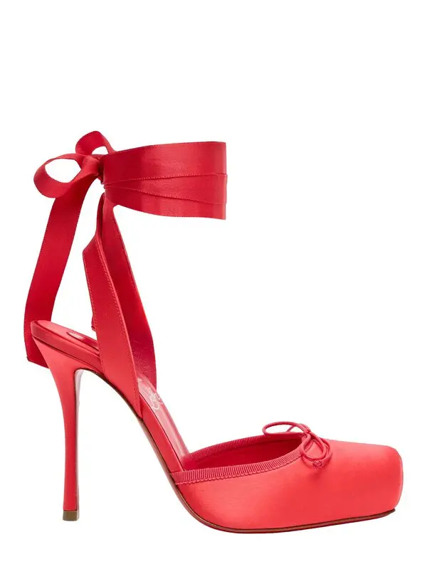 CHRISTIAN LOUBOUTIN Cassia Lace-up Satin Pumps - Pink