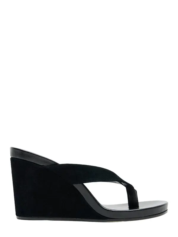 Phoebe Philo Round Wedge Sandals - Black