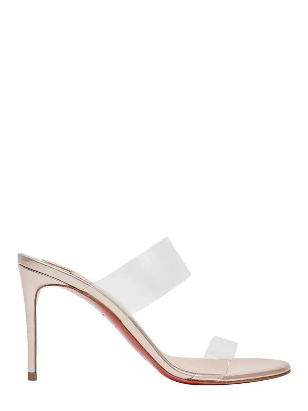 CHRISTIAN LOUBOUTIN Just Nothing 85 Metallic Mules - Pink