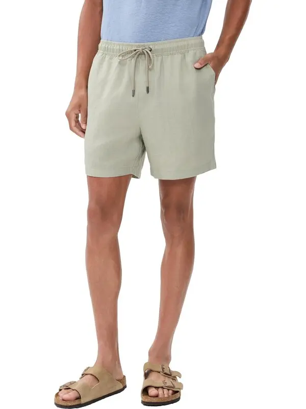 Onia Air Linen Pull-on Shorts - Elm