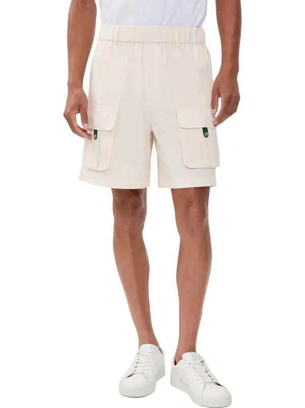 MALBON Bass Club Seersucker Shorts - Ivory