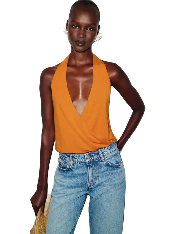 REFORMATION Lois Knit Top - Orange