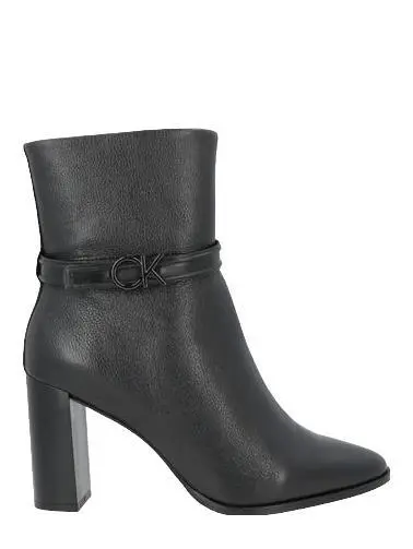 Calvin Klein Leather Ankle Boots - Black