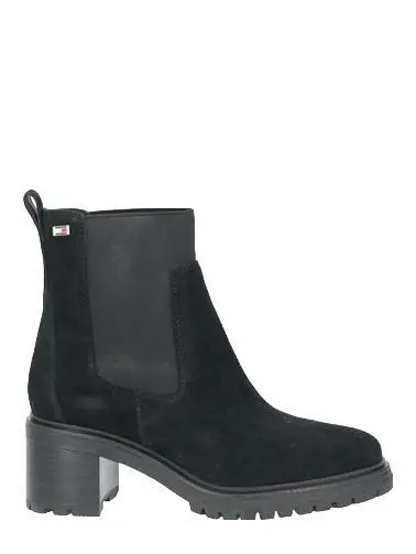 Tommy Hilfiger Suede Chelsea Boots With Block Heel - Black