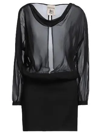 SEMICOUTURE Mini Dress In Polyester, Virgin Wool, Elastane, Acetate, And Silk - Black