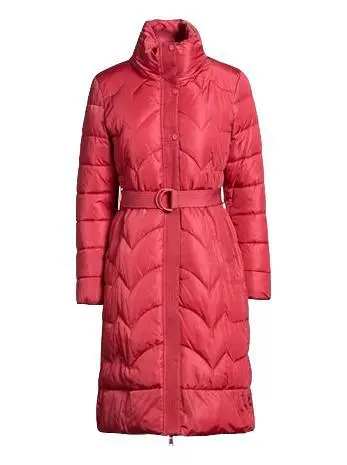 FRACOMINA Padded Quilted Coat With Belt - Red
