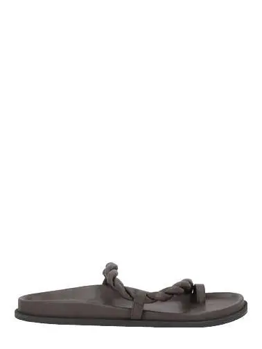 Elena Iachi Leather Thong Sandals - Brown
