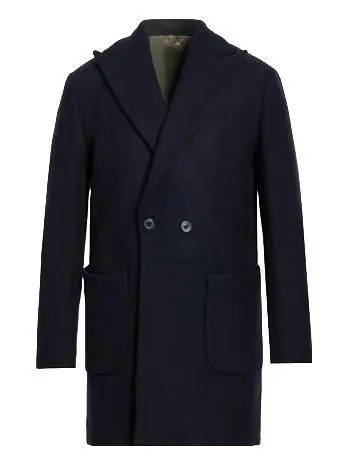BRERAS MILANO Double-breasted Wool Blend Coat - Blue