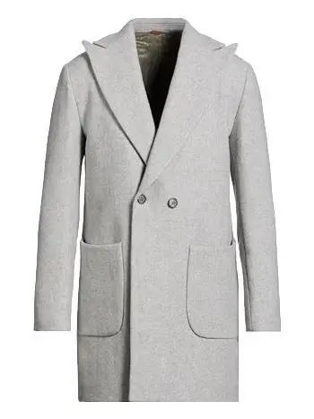 BRERAS MILANO Double-breasted Wool Blend Coat - Grey