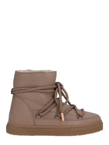 Inuikii Padded Leather Ankle Boots With Shearling Lining - Grey