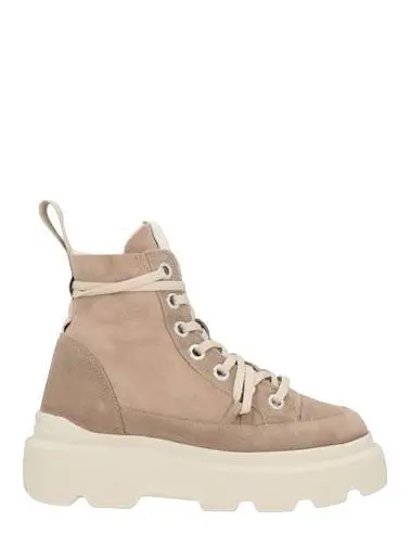 Inuikii Suede Shearling Lined Lace-up Ankle Boots - Beige