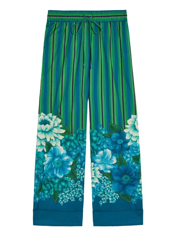 ALEMAIS Alémais Margo Striped Wide-leg Cropped Trousers - Multicoloured