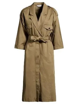 ANINE BING Military Tencel Cotton Midi Shirt Dress - Green