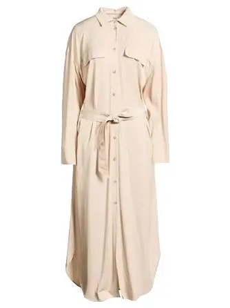 8PM Viscose Maxi Shirt Dress - White