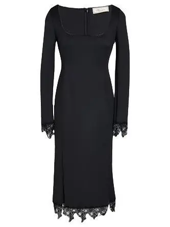 Blumarine Midi Dress With Lace Trim - Black