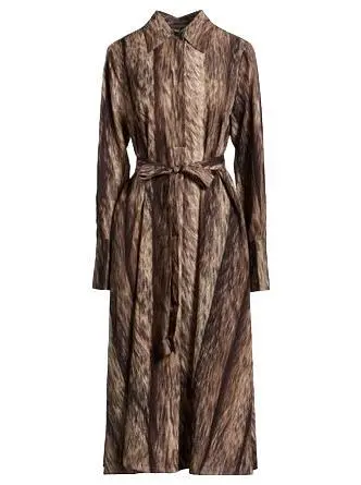 MEIMEIJ Multicolor Printed Polyester Kaftan Dress - Brown