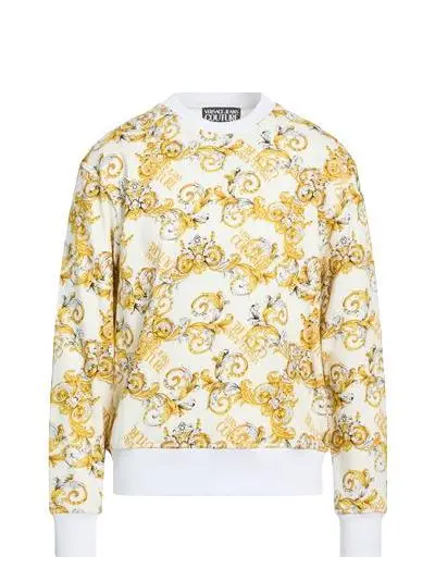 Versace Cotton Sweatshirt With Signature Print - White