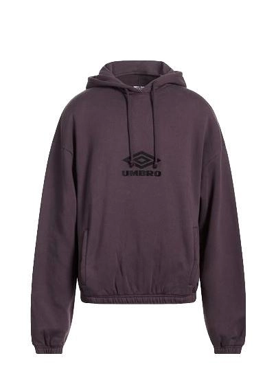 UMBRO Cotton Fleece Hoodie With Embroidered Logo - Dark Purple