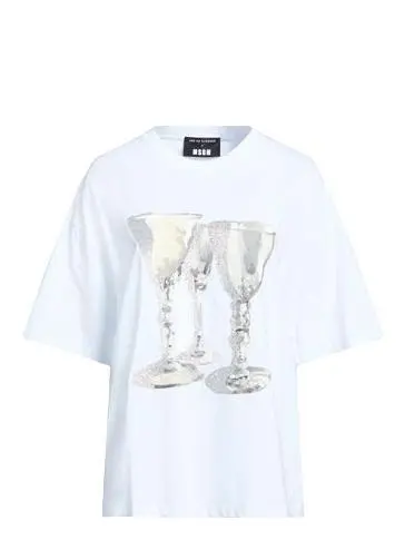MSGM X Jan De Vliegher Cotton T-shirt With Glittered Print - White