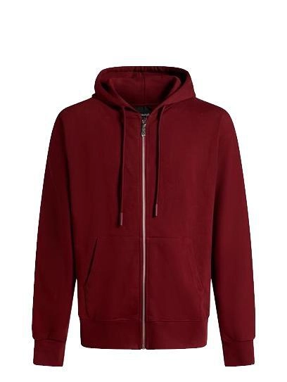 DISCLAIMER Cotton French Terry Zip-up Hoodie - Red