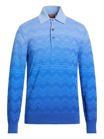 Missoni Long Sleeve Polo Sweater - Azure