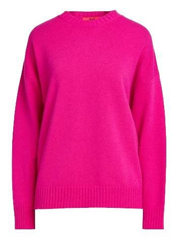 ANIYE BY Wool Distressed Crewneck Sweater - Fuchsia