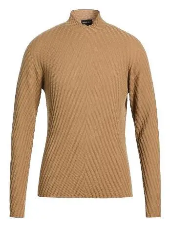 Giorgio Armani Virgin Wool & Polyester Knit Turtleneck - Beige