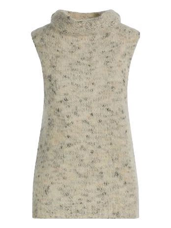 ALYSI Sleeveless Mohair Wool Blend Turtleneck - Cream