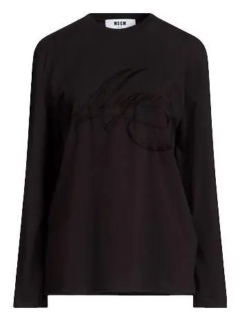 MSGM Cotton Jersey T-shirt With Embroidered Logo - Black