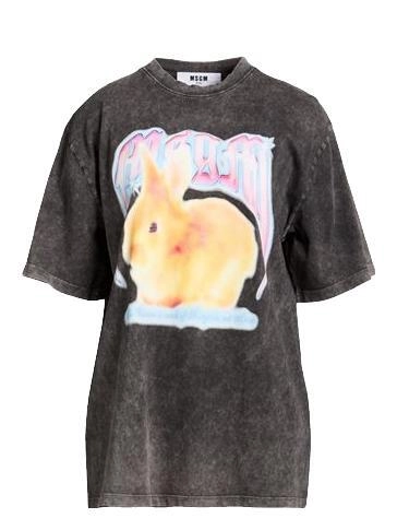 MSGM Cotton Printed T-shirt - Grey