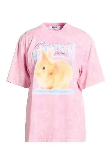 MSGM Cotton Printed T-shirt - Pink