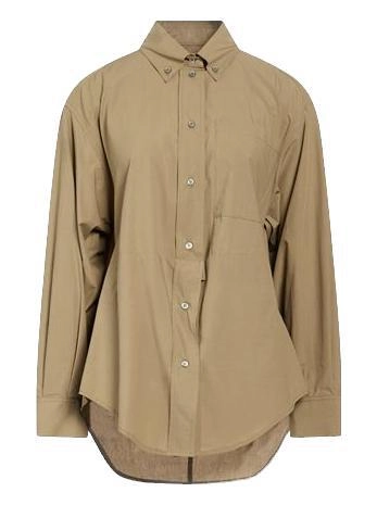 OTTOD'AME Cotton Poplin Button-down Shirt - Khaki