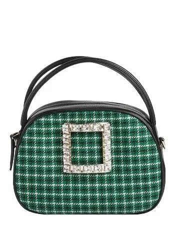ROGER VIVIER Tweed Handbag With Crystals - Green