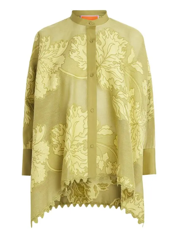 La DoubleJ Cotton Jacquard Blouse - Green