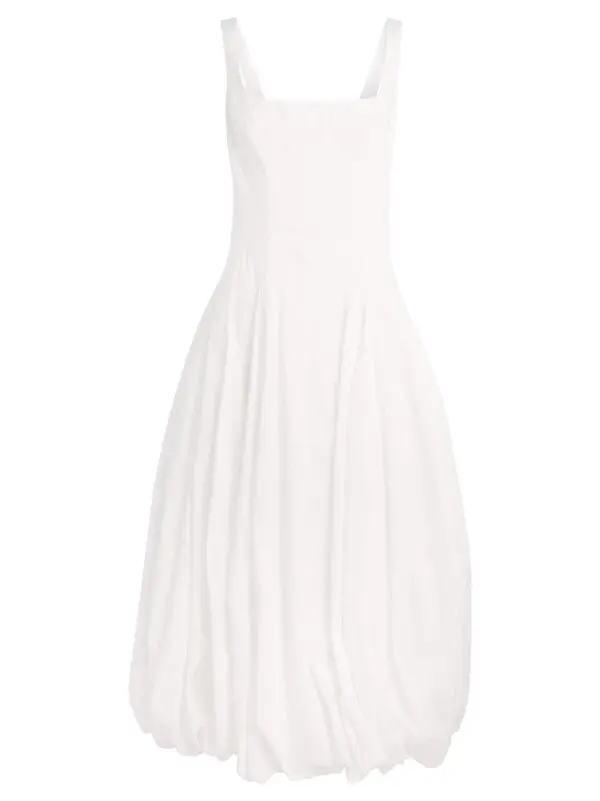 Simkhai Cotton Bubble-hem Midi Dress - White