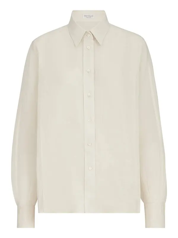 Brunello Cucinelli Linen Organza Shirt - White