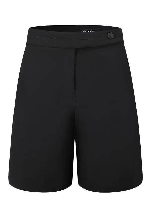SMART AND JOY Elegant Stretch Bermuda Shorts - Black